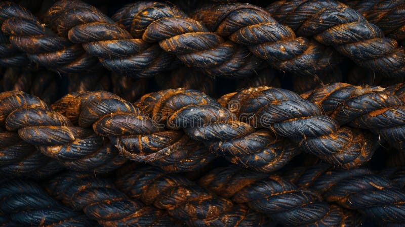 Thick Ropelike Threads Tightly Coiled and Twisted Together Creating a ...