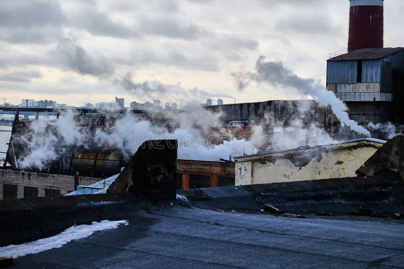Thick Smoke Belching from Factory Chimneys Stock Image - Image of ...