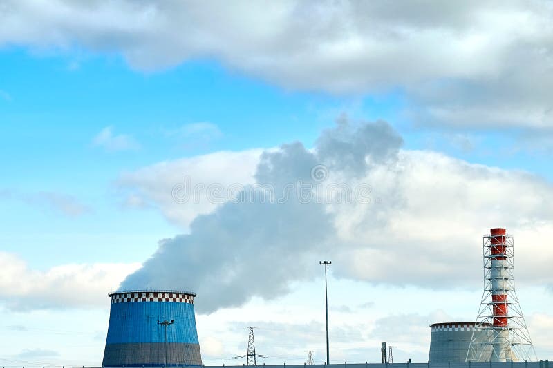 Thick Smoke Belching from Factory Chimneys Stock Photo - Image of ...