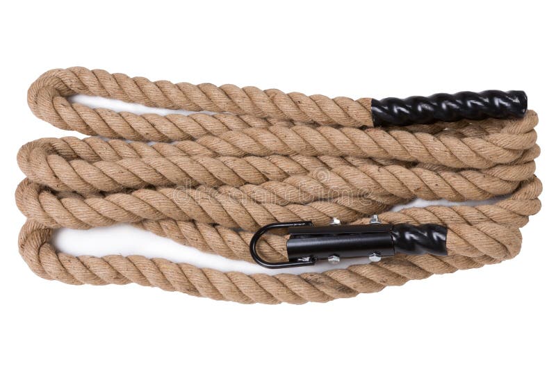 Thick Sports Rope for Training, the Rope is Twisted, on a White ...