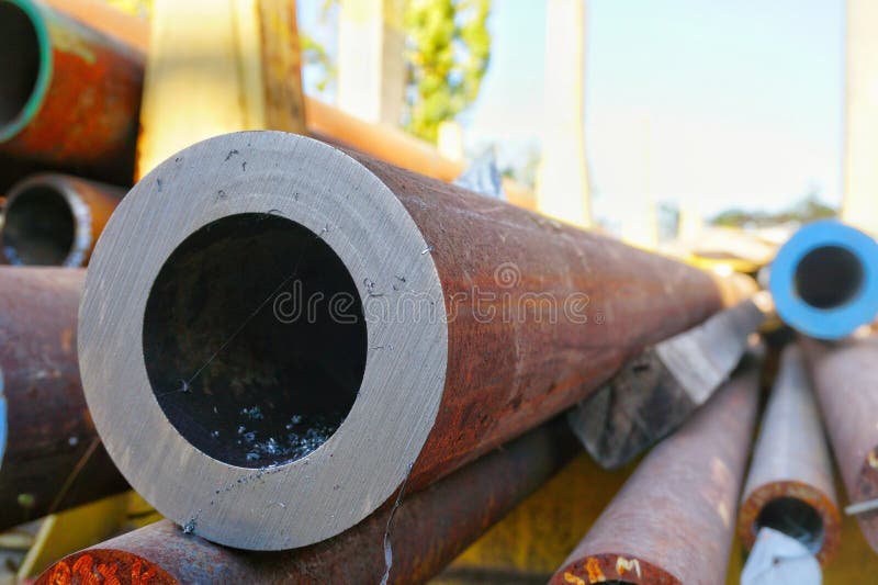Thick steel tubes stock photo. Image of rust, steel - 275268874