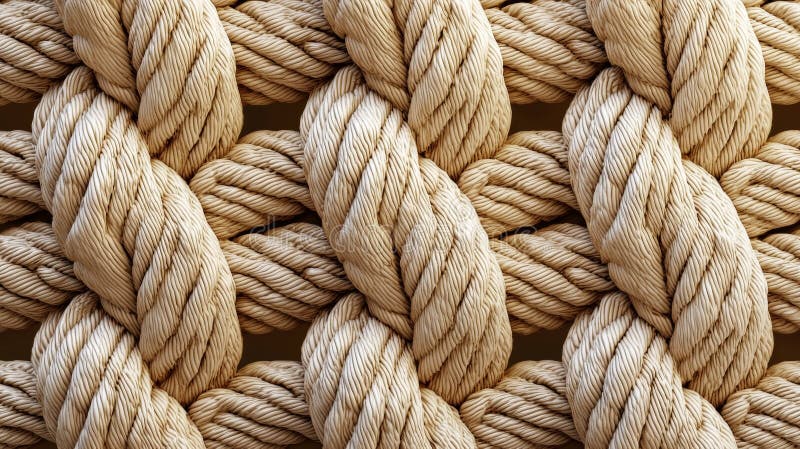 Thick Strands of Hemp Rope are Woven Together Creating a Repeating ...