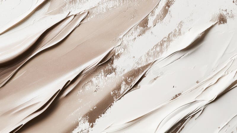Thick Strokes of Beige and White Acrylic Paint Intertwining To Form an ...