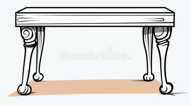 Thick table line drawing stock illustration. Illustration of ...
