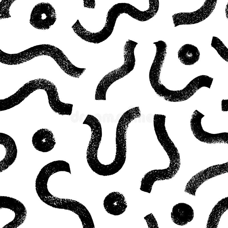 Thick Texture Curved Lines Vector Seamless Pattern Stock Vector ...