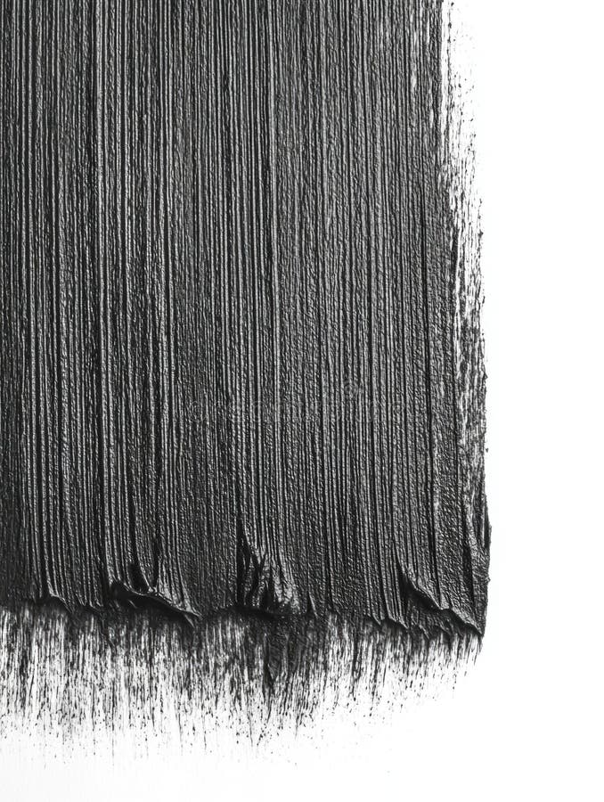 Bold Black Brush Texture on White Background Creates Striking Contrast ...