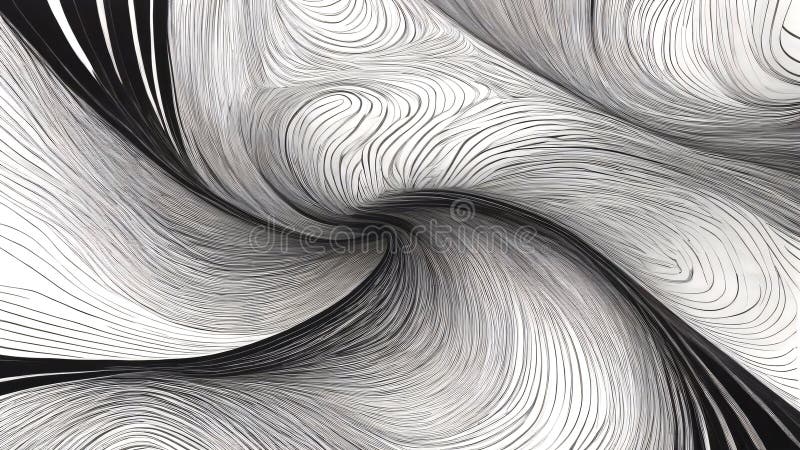 Thick and Thin Black Lines are Drawn Overlapping Each Other on White ...