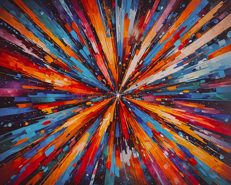 Thick and Thin Multi-colored Lines Zoom Out from the Center Stock ...