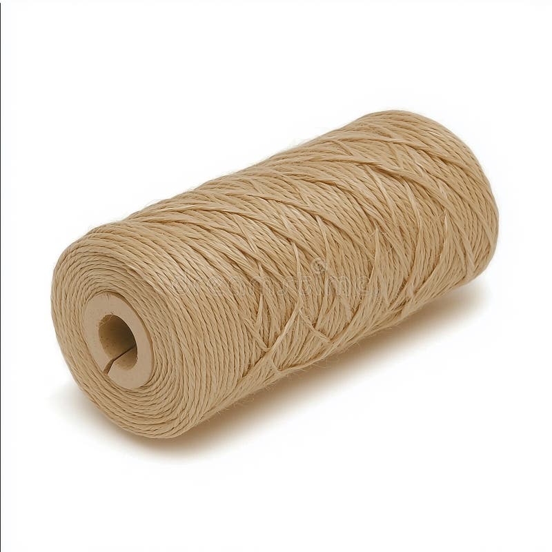 Thick Thread Wound into a Spool on a White Background Stock ...