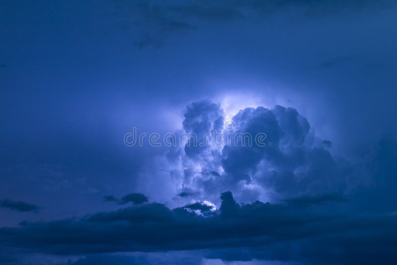 Thick Thundercloud in Blue Sky Stock Image - Image of light, cloud ...