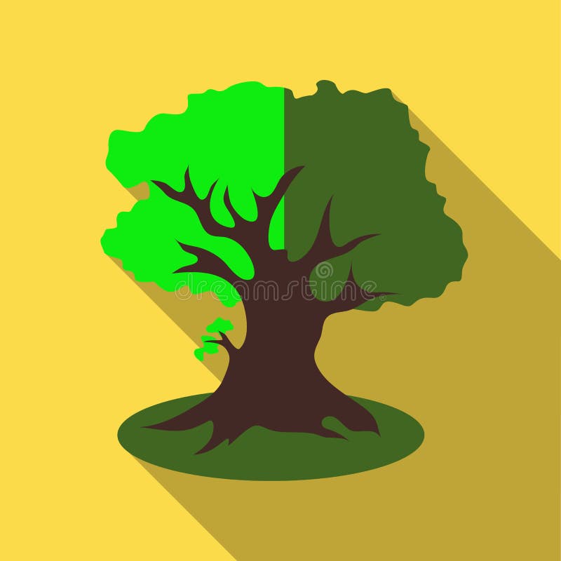 Thick Tree Icon, Cartoon Style Stock Illustration - Illustration of ...