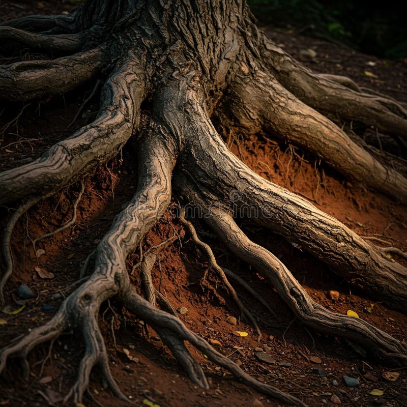 Underground Root System Exposed by Erosion, Resembling a Skeleton Stock ...
