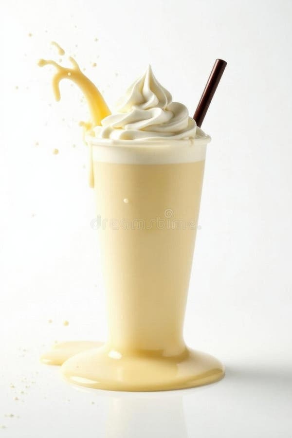 Thick Vanilla Milkshake Explosion; Bright White Backdrop, White, Sweet ...