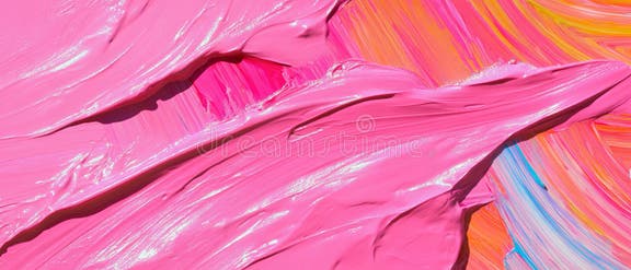 Vibrant Tempera Paint with Thick Texture in an Abstract Pattern Stock ...