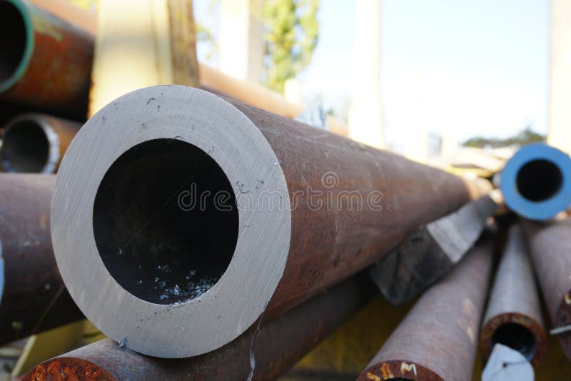 Thick-walled Water Pipes of Large Diameter PVC Stock Image - Image of ...