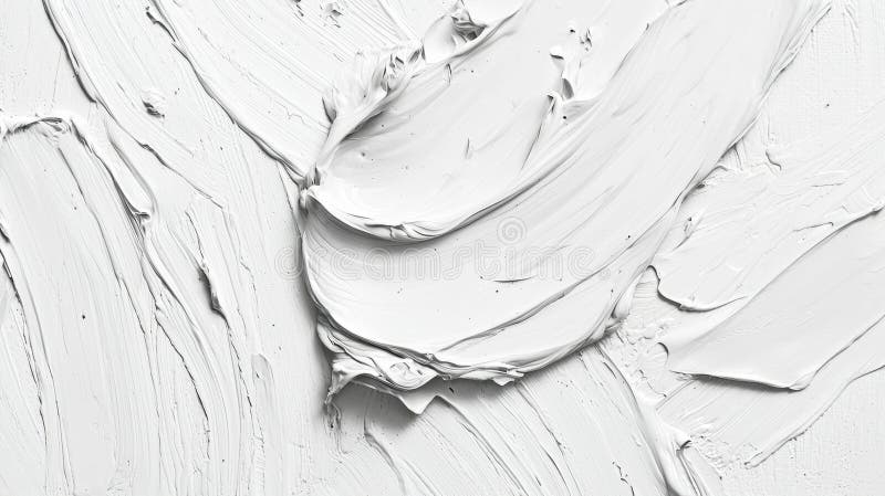 Thick White Acrylic Paint is Creating Abstract Shapes on a Canvas ...