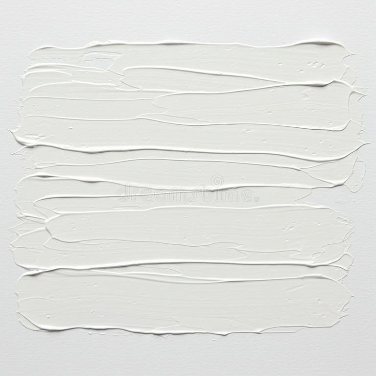 Thick White Paint Applied in Horizontal Strokes on a Canvas, Creating a ...