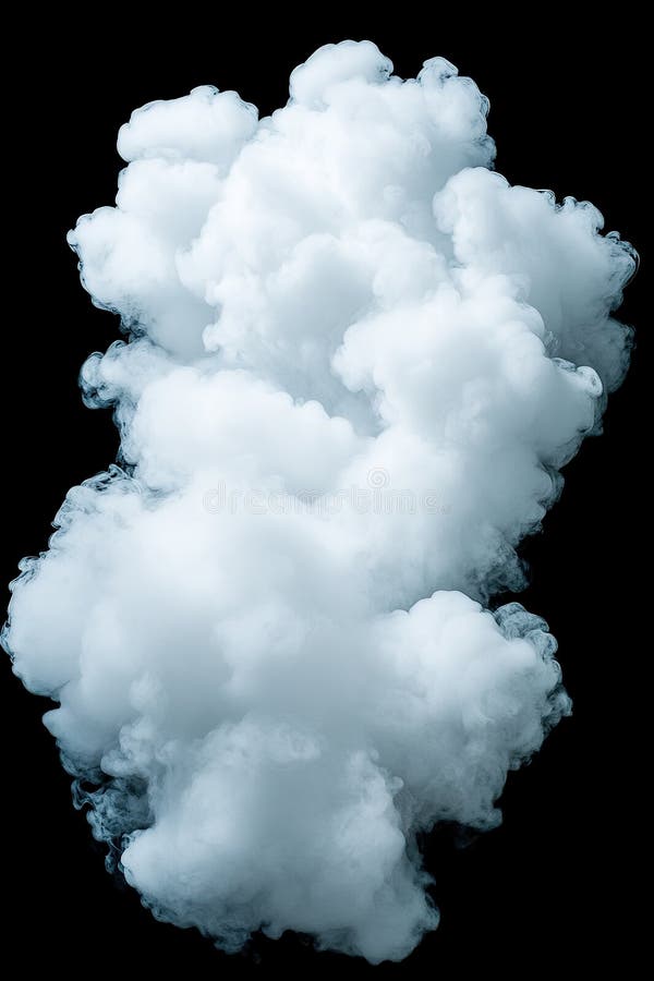 Thick White Smoke Cloud on Black Background Stock Illustration ...