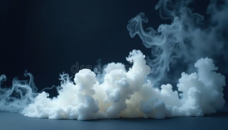 Thick White Smoke Rises Against a Dark, Matte Backdrop , White, Element ...