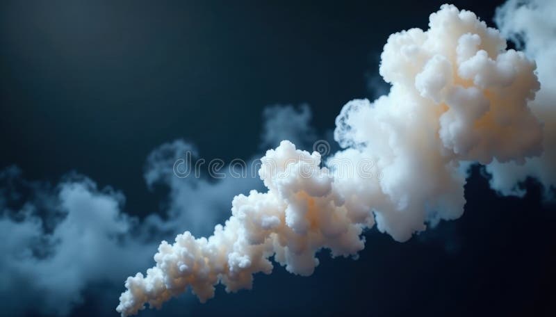 Thick White Smoke Rises Against a Dark, Matte Backdrop , Light, Subtle ...