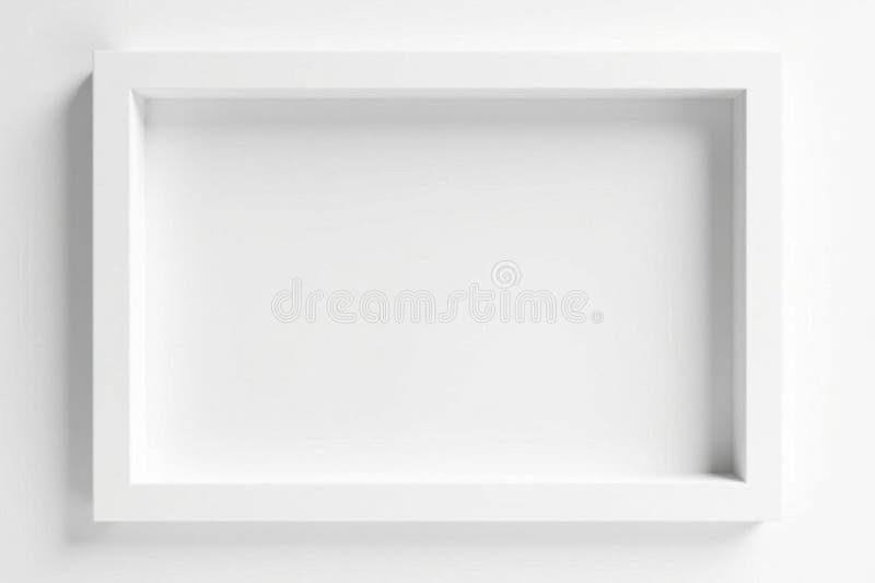 Thick White Square Border on Pure White Background, Shape, Isolated ...