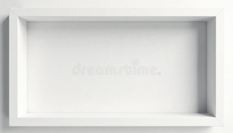 Thick White Square Border on Pure White Background, Shape, Isolated ...