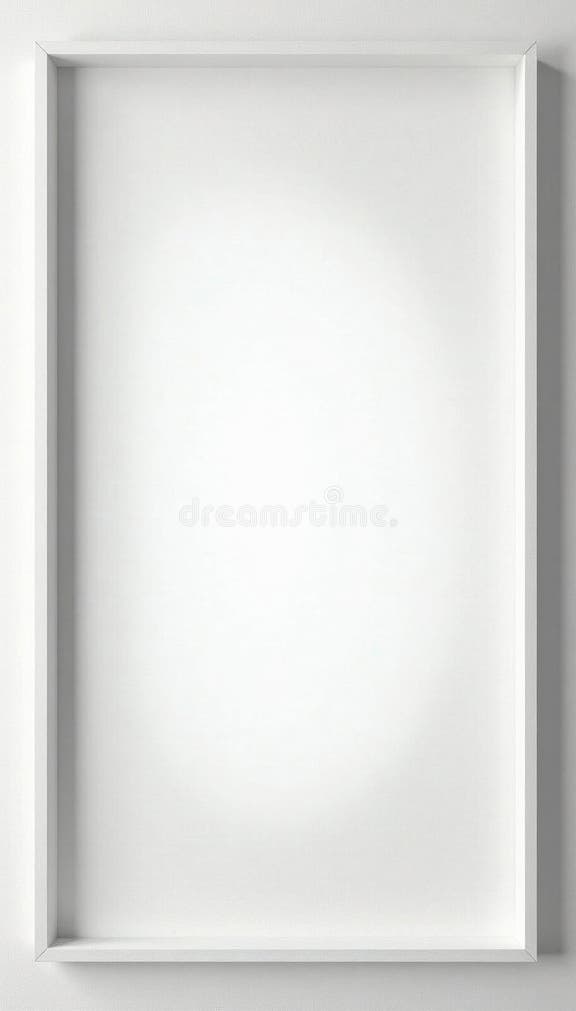 Thick White Square Border on Pure White Background, Outline, Solid ...