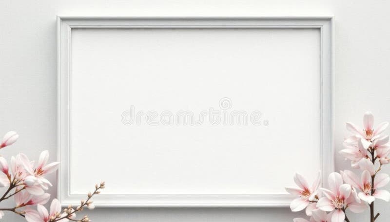 Thick White Square Border on Pure White Background, Simple, Art Stock ...