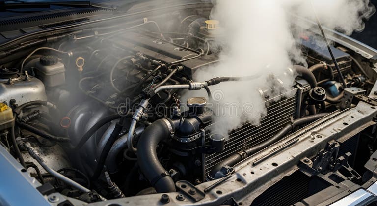 Overheating Car Engine Emitting Steam from the Radiator Stock ...