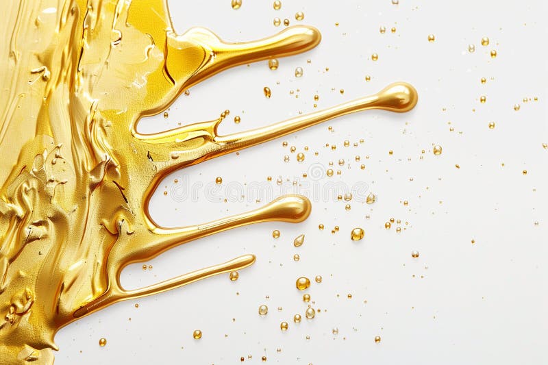 A Thick Yellow Liquid Flowing Over a White Surface. Stock Image - Image ...