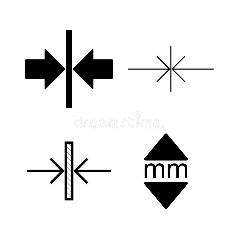 Thickness Icon, Measuring Thickness Stock Illustration - Illustration ...