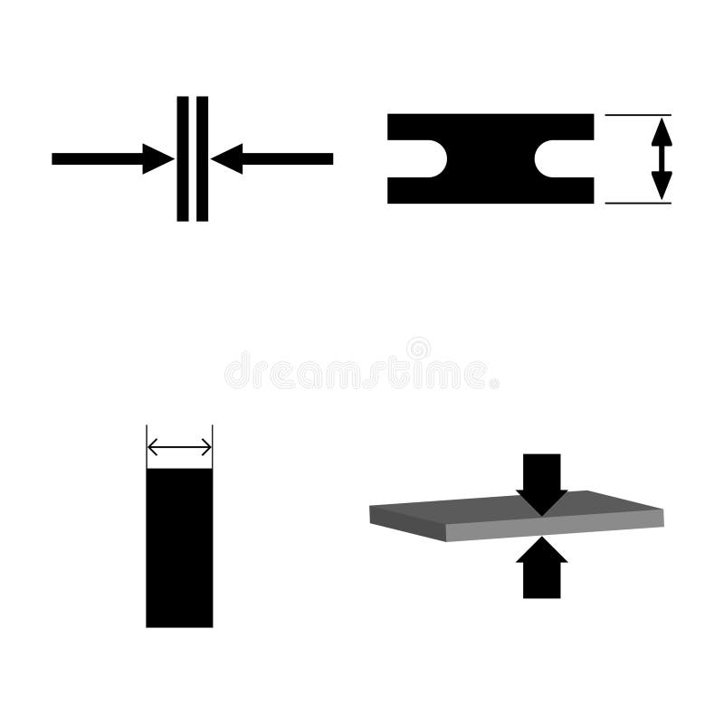 Thickness Icon, Measuring Thickness Stock Illustration - Illustration ...