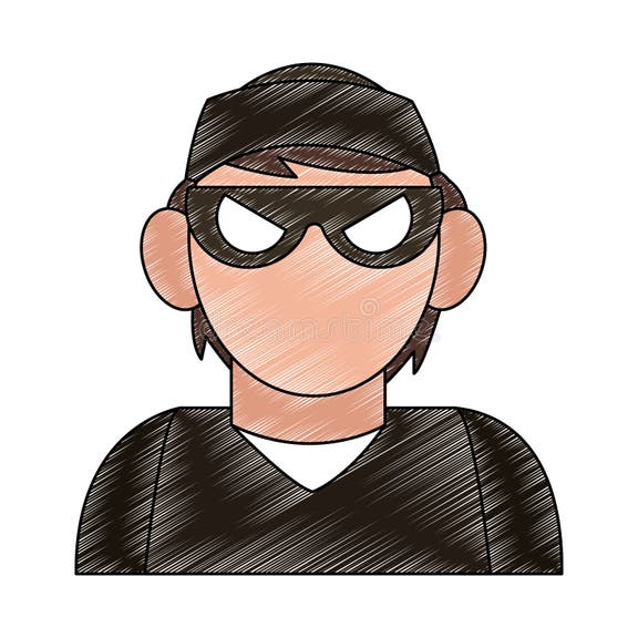 Thief Avatar Profile Scribble Stock Vector - Illustration of vector ...