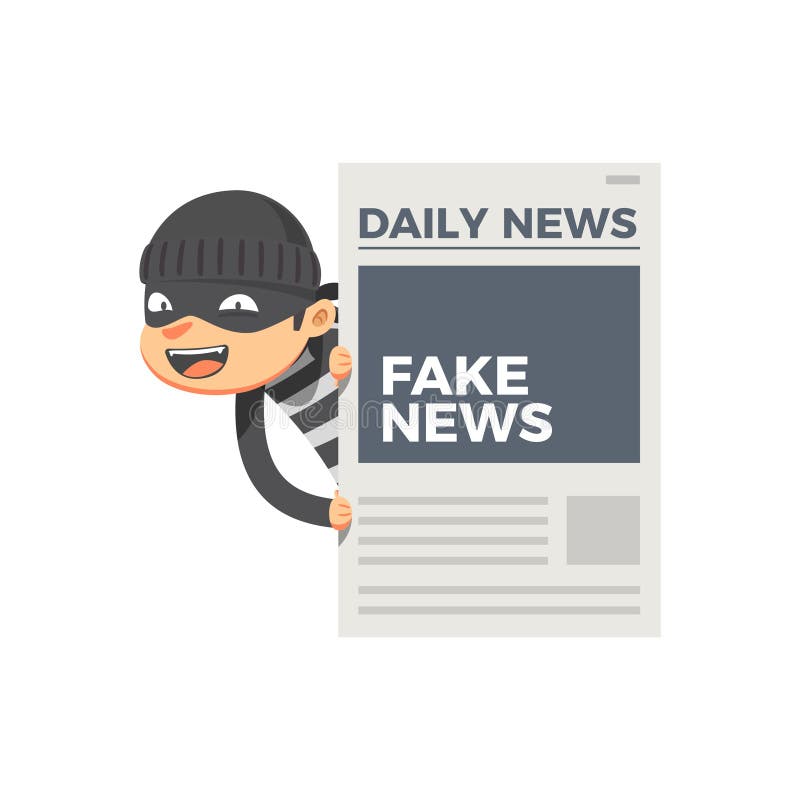 A Thief Behind the Newspaper. Isolated Vector Illustration Stock Vector ...