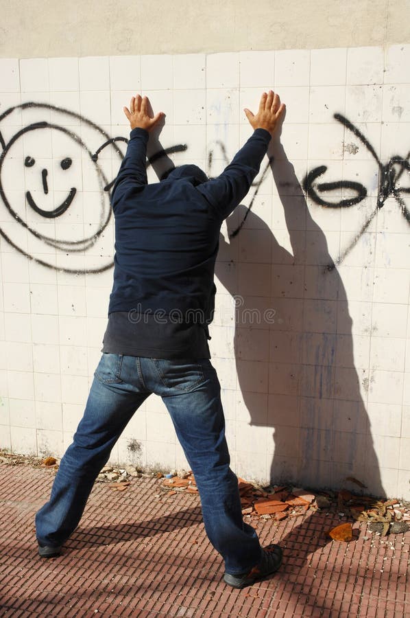 Thief being arrested stock image. Image of offender, mischief - 16082509