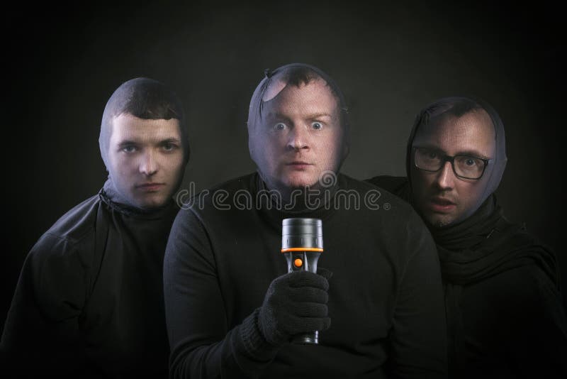 Thieves in masks stock image. Image of people, robbery - 71198877