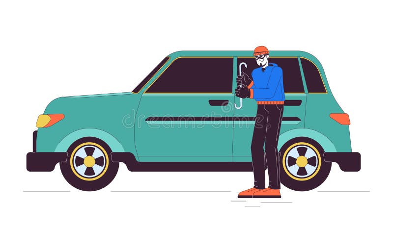 Thief Breaking Car Stock Illustrations 150 Thief Breaking Car Stock