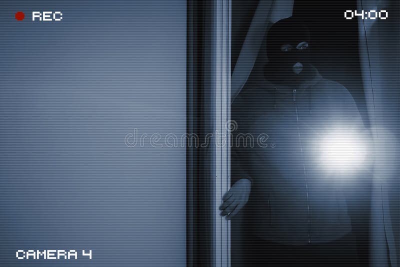 Masked Robber with Flashlight Torch Stock Image - Image of burglary ...