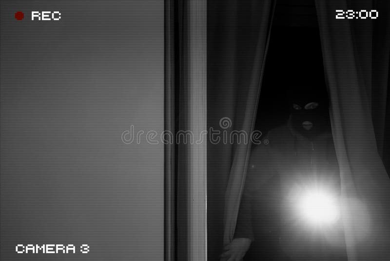 The Thief Breaks into the House. Stock Image - Image of monitoring ...