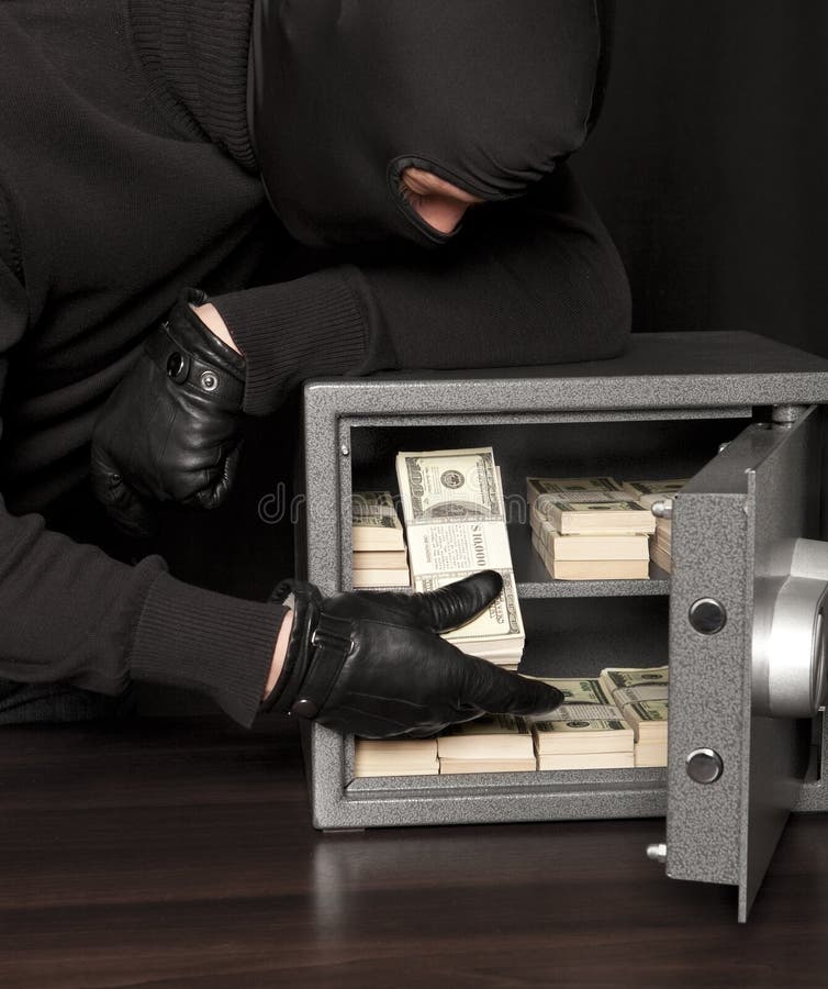 Thief Burglar and Home Safe Stock Image - Image of house, adult: 63011961