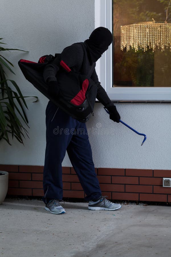 Thief before burglary stock image. Image of alarm, hands - 46850883