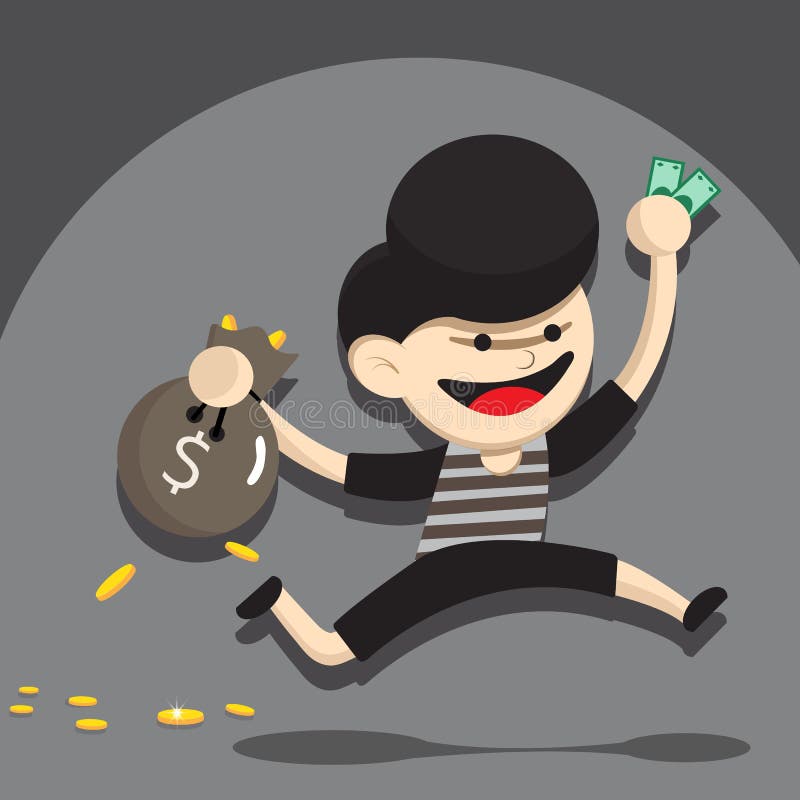 Thief cartoon stock vector. Illustration of vector, dollar - 49551726