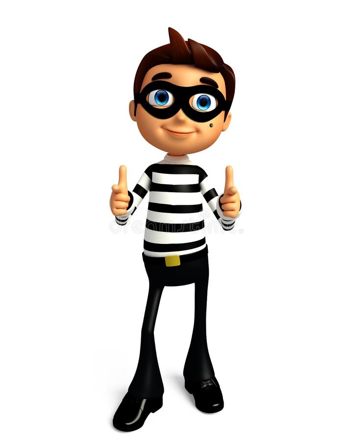 Thief Character Pointing Pose Stock Illustrations – 5 Thief Character ...