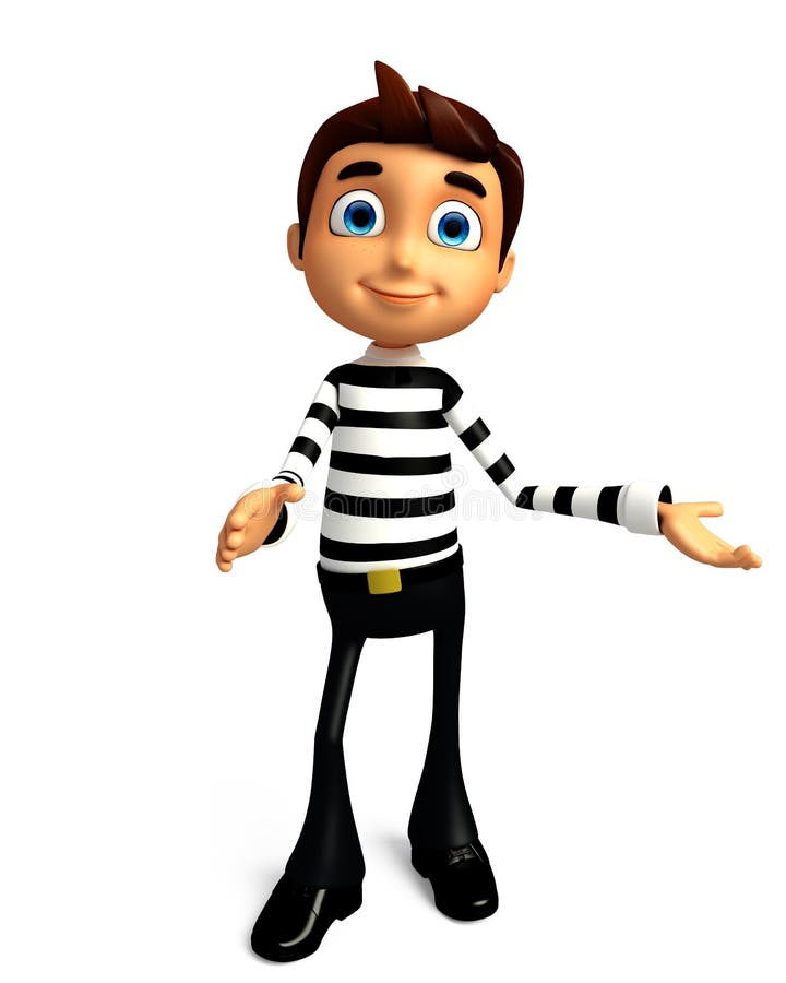 Thief Character with Presentation Pose Stock Illustration ...
