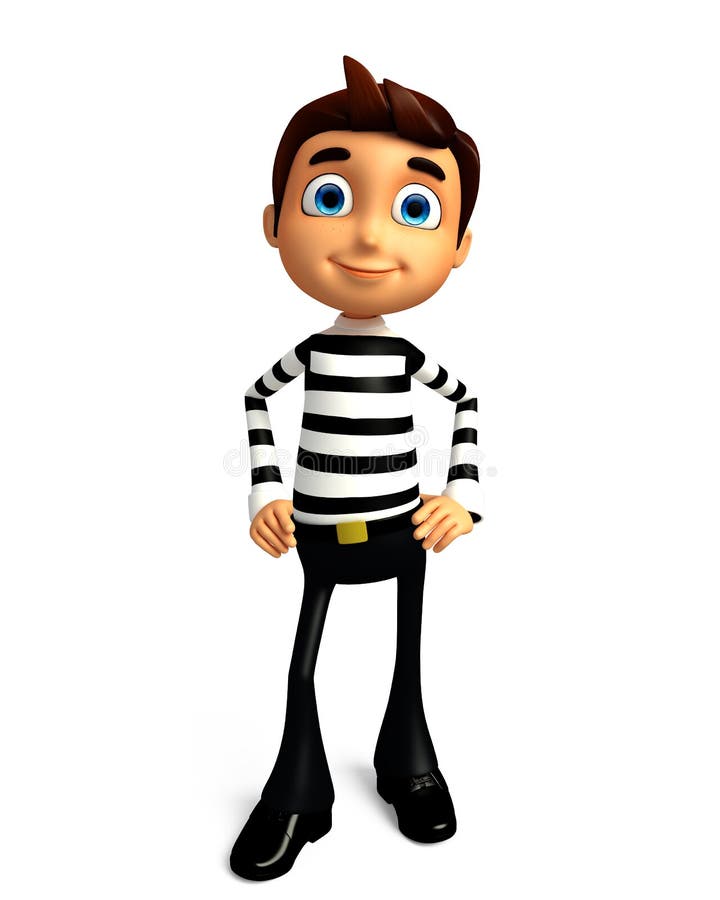 Thief Character with Standing Pose Stock Illustration - Illustration of ...