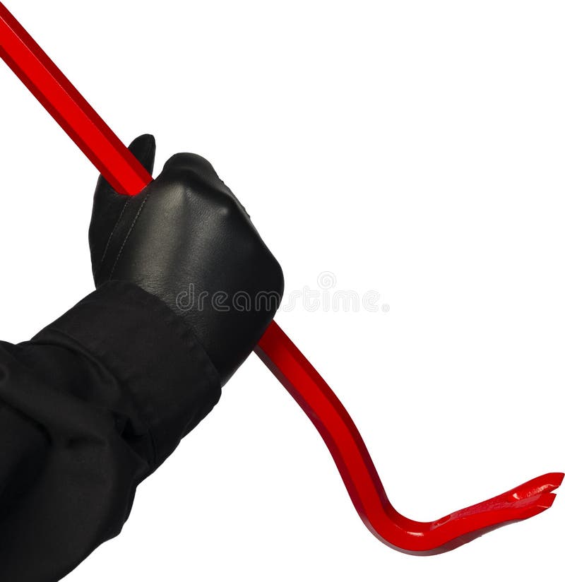 Thief with a crowbar stock image. Image of police, criminal - 21543925