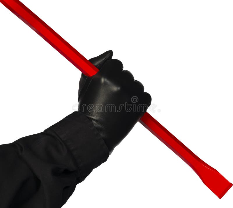 Thief with a crowbar stock image. Image of police, criminal - 21543925
