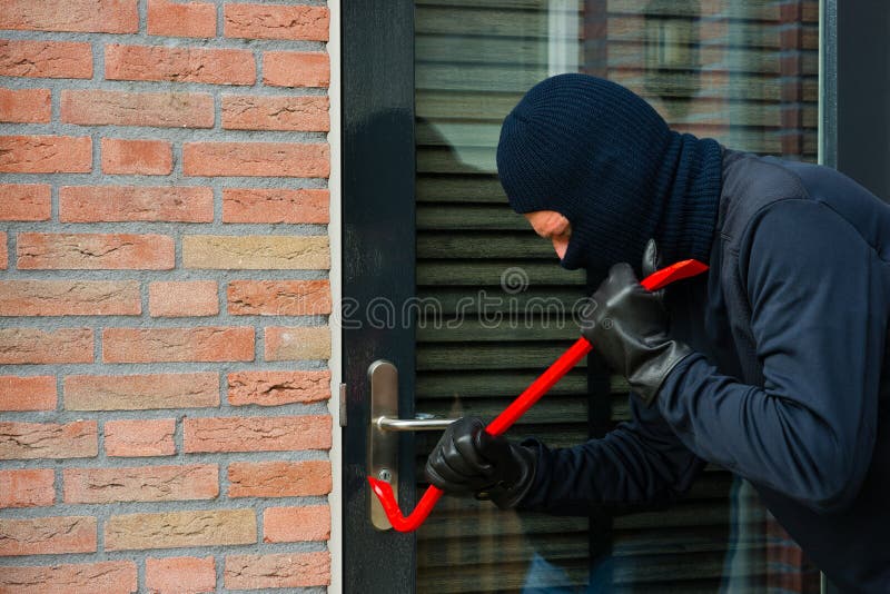 Thief with a crowbar stock image. Image of police, criminal - 21543925