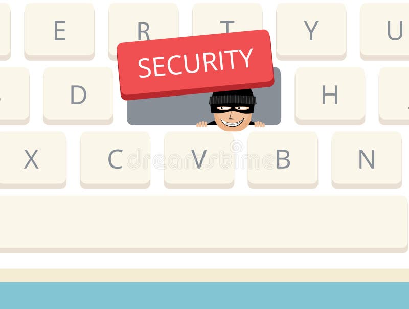 Thief Destroy Security System and Poke through Computer Keyboard Stock ...