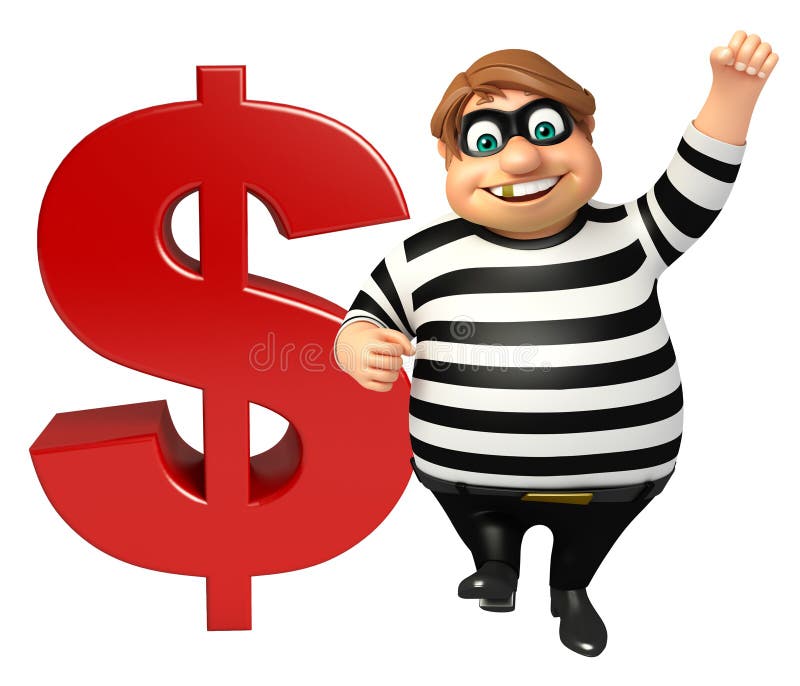Thief with Dollar sign stock illustration. Illustration of daaku - 77501736